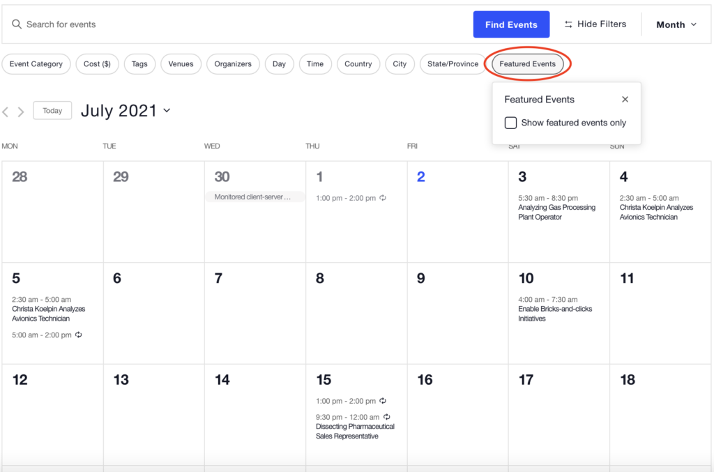 Creating Featured Events - Knowledgebase