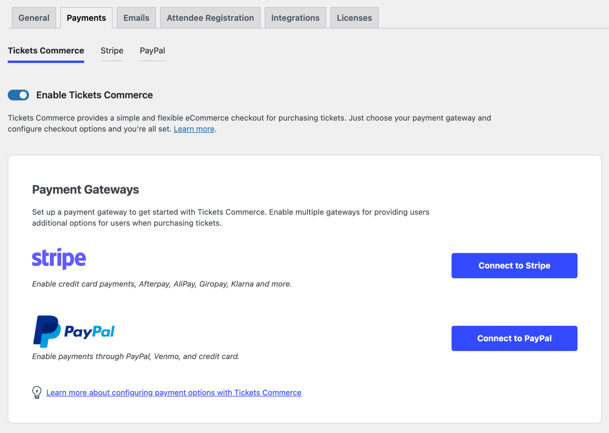 Event Tickets Settings Overview - Knowledgebase
